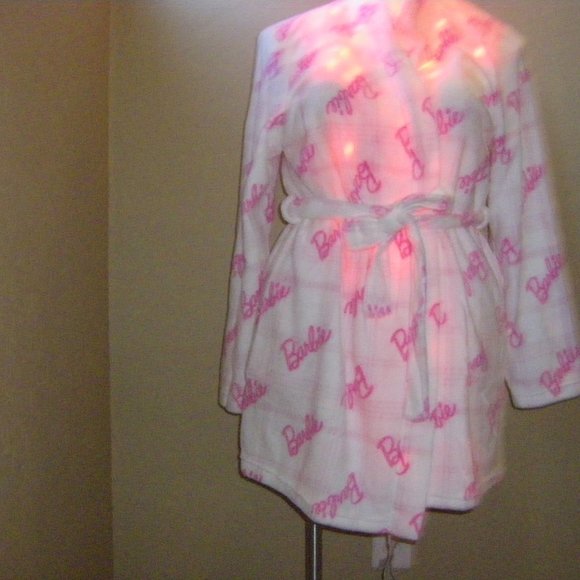 Barbie | Intimates & Sleepwear | Barbie Fuzzy Plush Plaid V Neck Robe ...